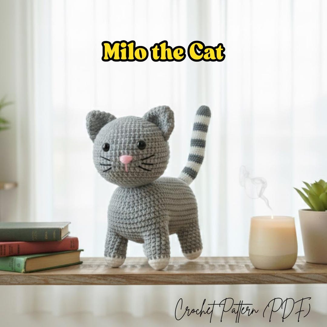 Cat Crochet Pattern PDF, Amigurumi Cat Toy, Cute Crochet Kitty Plush ...