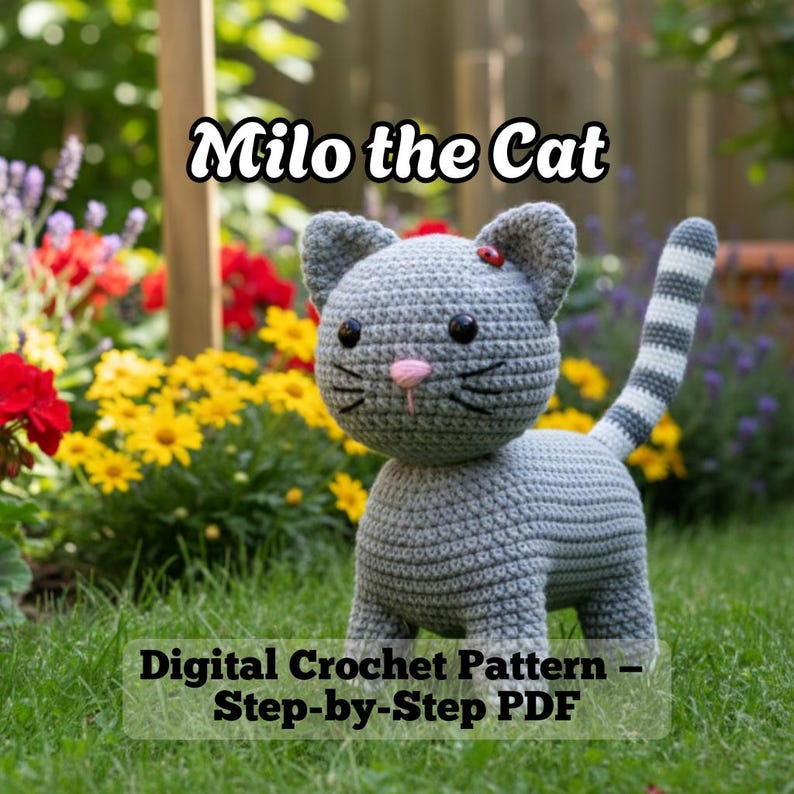 Cat Crochet Pattern PDF, Amigurumi Cat Toy, Cute Crochet Kitty Plush ...