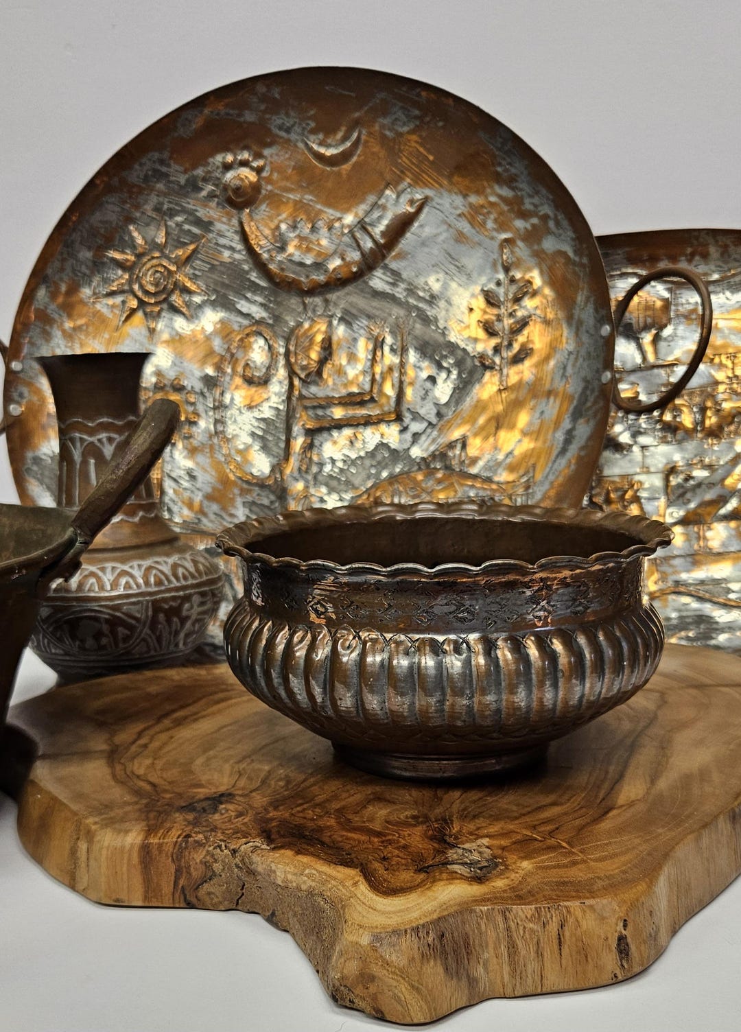 Vintage Decorative Copper Bowl/planter - Etsy