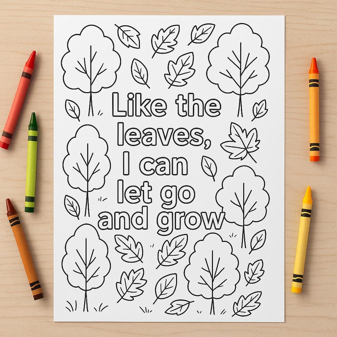Fall Affirmation Coloring Page: Kids Growth Mindset (PDF) - Etsy Australia