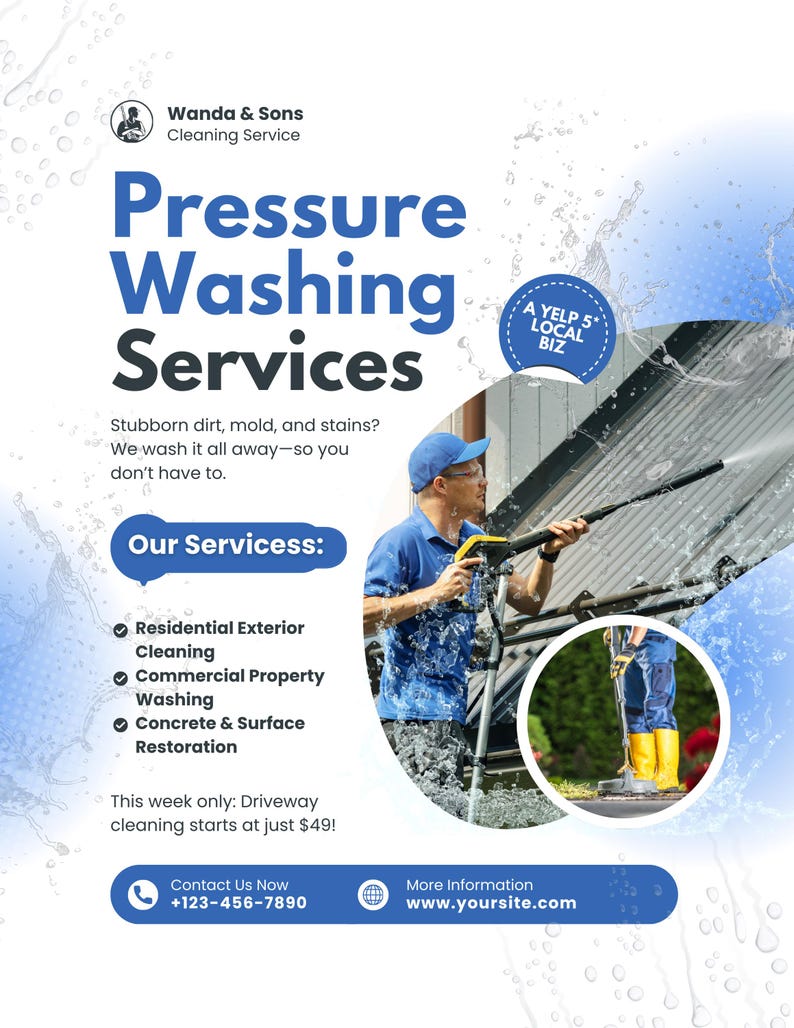 Editable Pressure Washing Flyer Template - Modern Design! - Etsy Australia