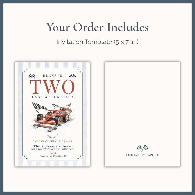 Two Fast Birthday Invitation Template, Race Car Fast & Furious Birthday ...