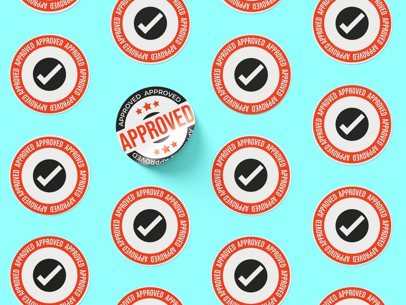9 Approved Stamps, Instant Download, Digital Product, Vector and PNG ...