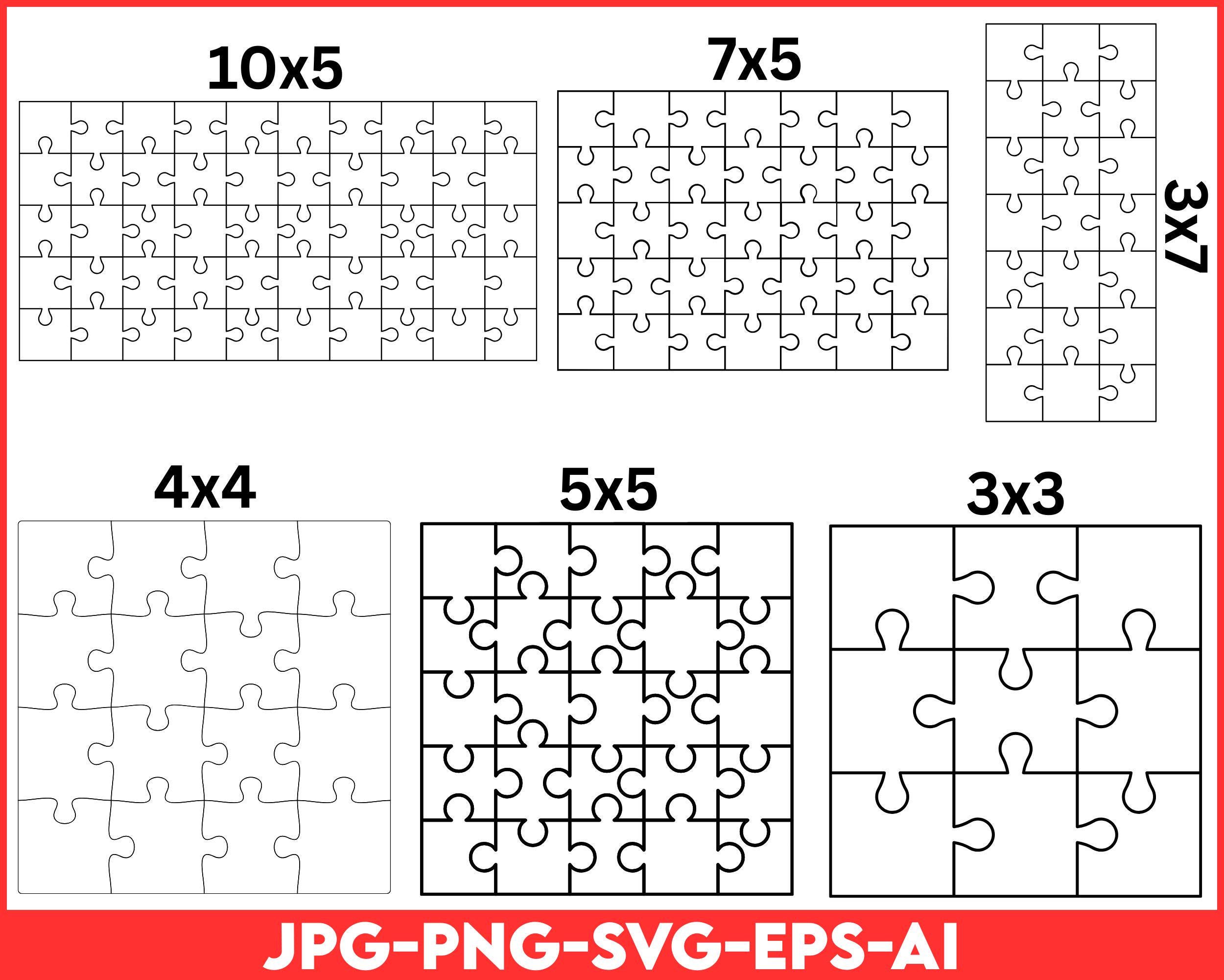 Jigsaw Puzzle SVG Templates Bundle, Laser Cut Files (digital Download ...