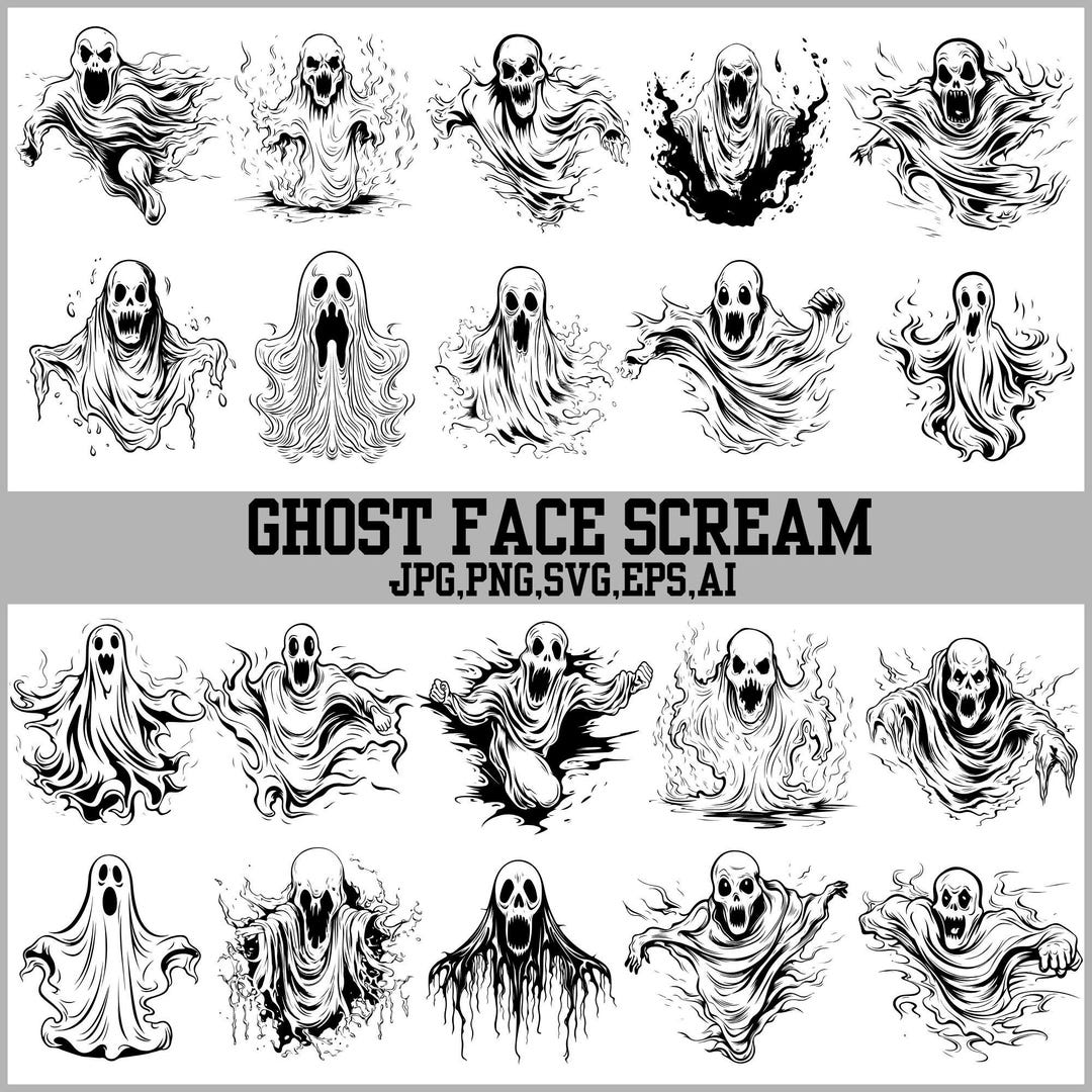 Ghostface Screaming SVG Bundle: Horror Scream PNG (instant Download) - Etsy