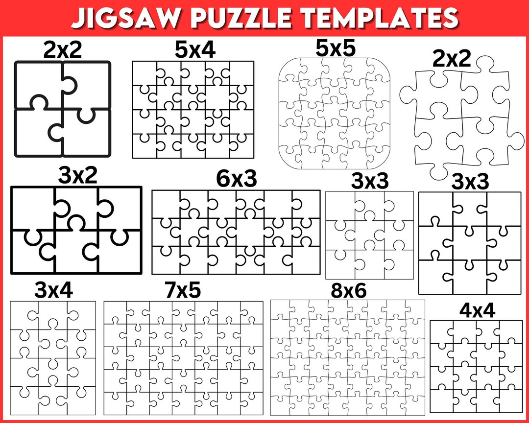 Jigsaw Puzzle SVG Templates Bundle, Laser Cut Files (digital Download ...