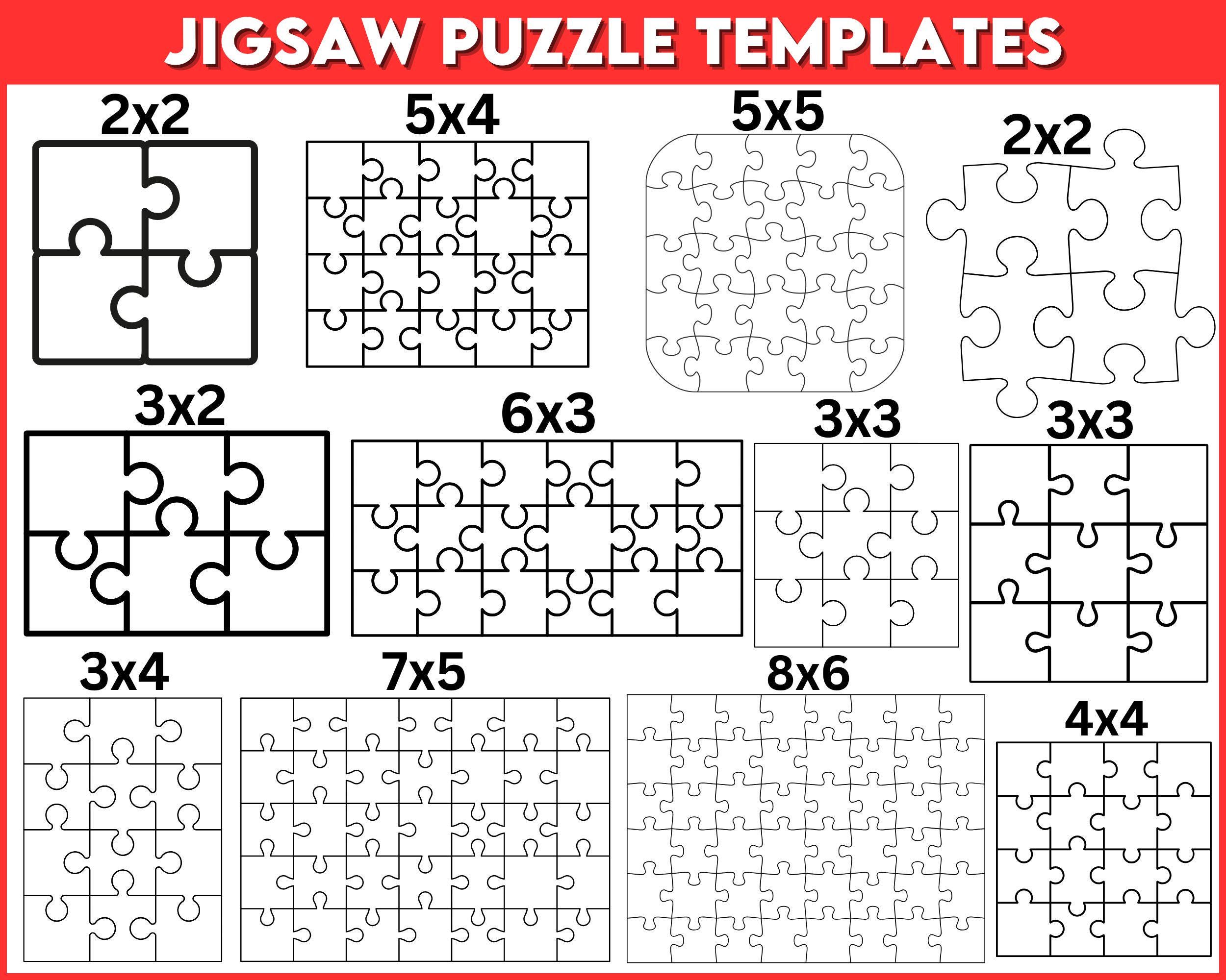 Jigsaw Puzzle SVG Templates Bundle, Laser Cut Files (digital Download ...