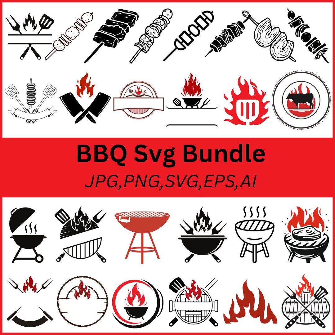 BBQ SVG Bundle: Grill, Spatula, and Summer Clipart (digital Download ...