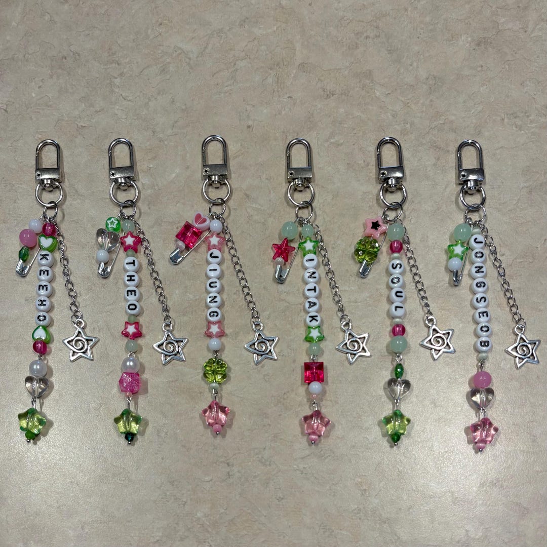 P1harmony Keychains - Handmade Beaded K-pop Style Keyrings - Etsy
