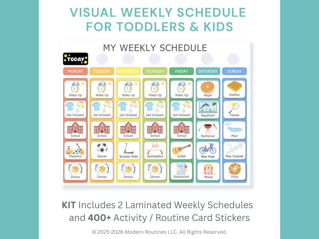Kids Visual Weekly Calendar — Physical Kit | 400+ Activity Card ...