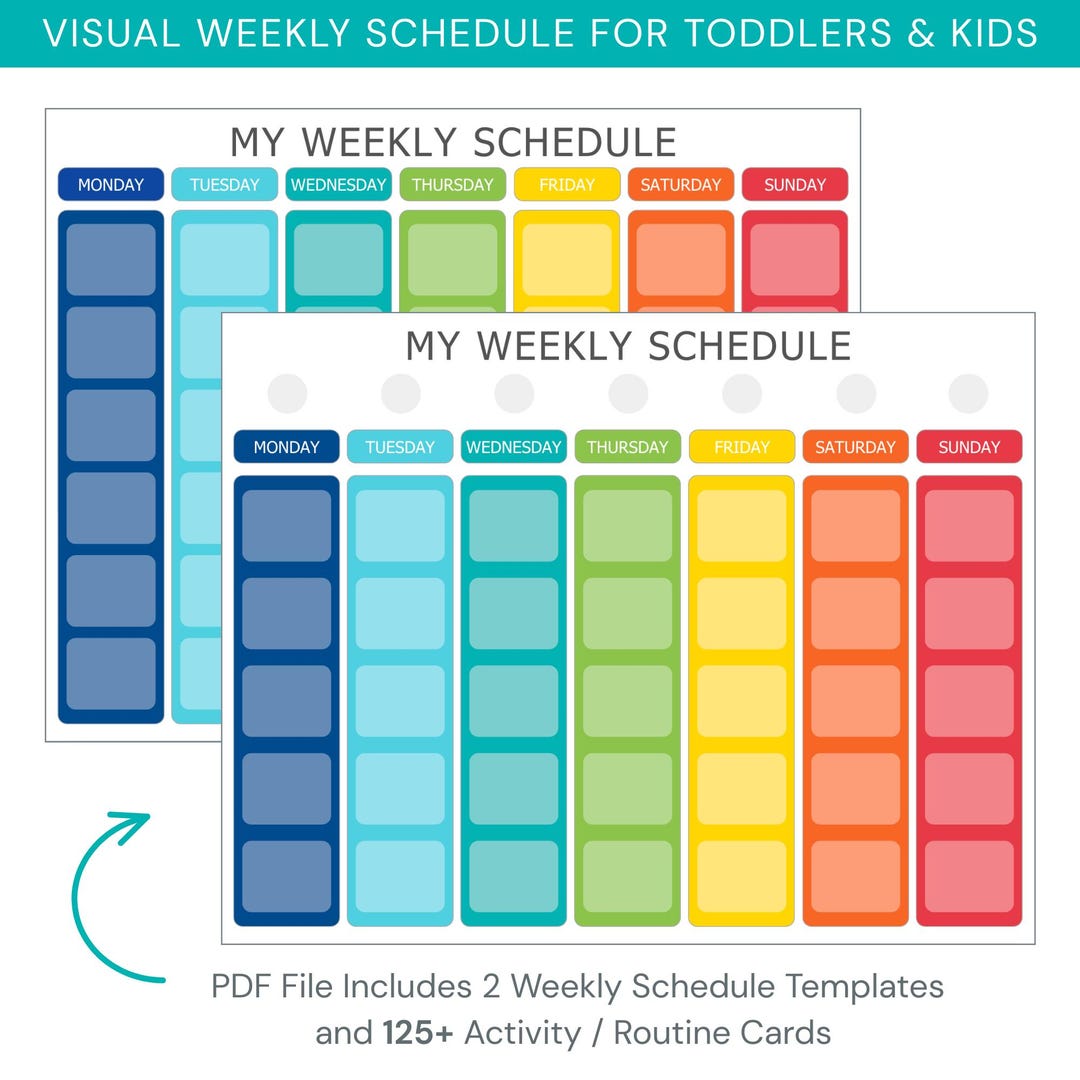 Visual Weekly Schedule for Toddlers and Kids: 125+ Activity Cards ...