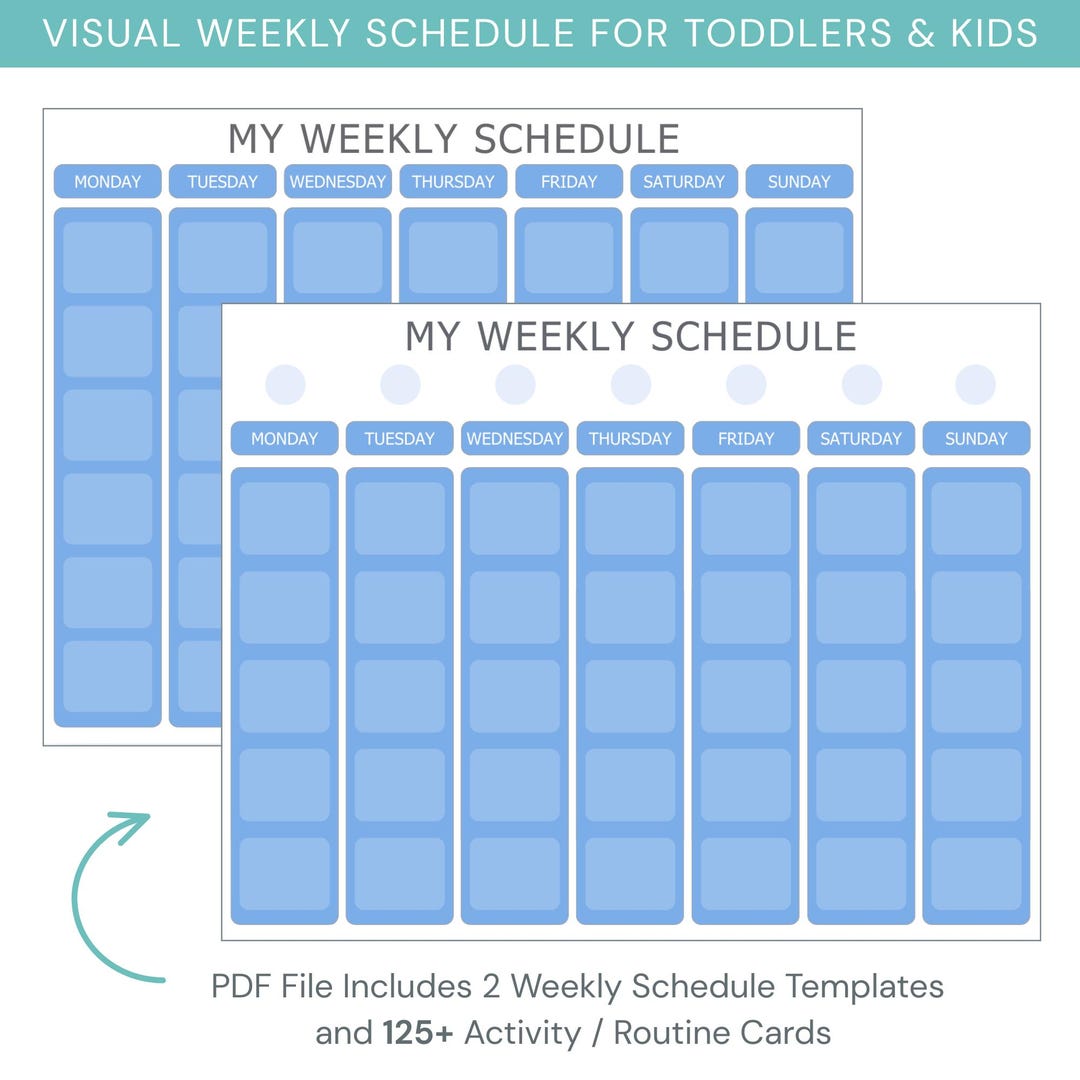 Visual Weekly Schedule for Toddlers and Kids: 125+ Activity Cards ...