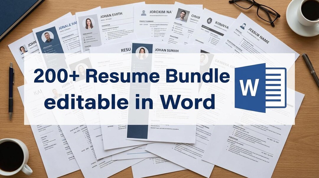 OVER 200+ Modern Resumes, Editable in Word - Etsy