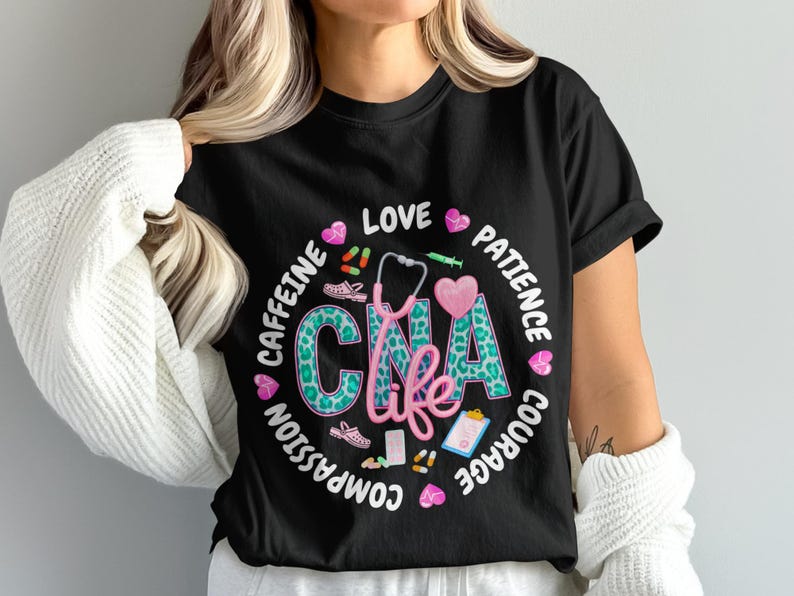CNA Life Leopard Print Design Nurse Shirt PNG (digital Download) - Etsy