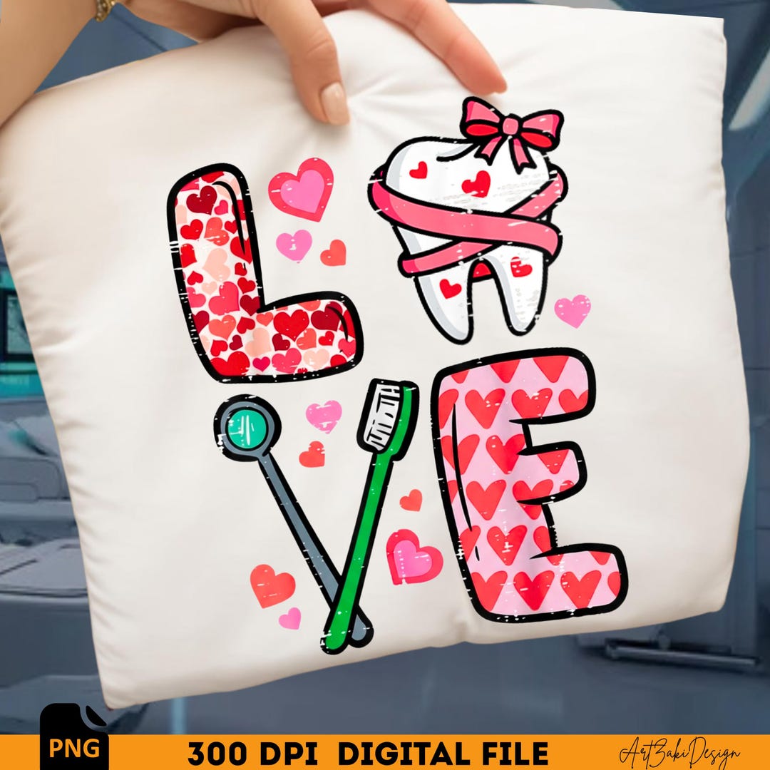 Valentines Day Love Tooth PNG | Dentist Dental Life - Etsy