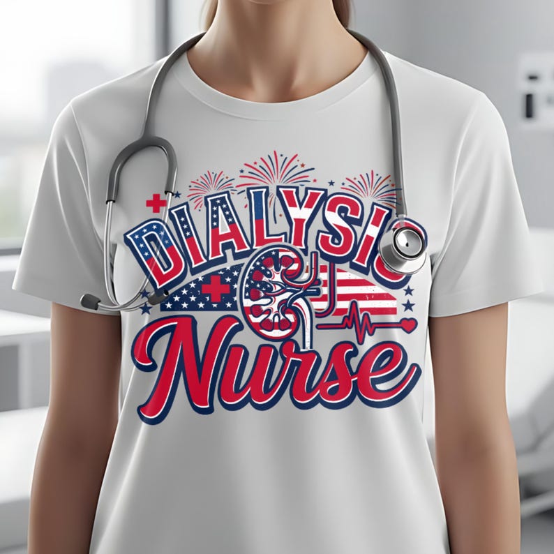 Dialysis Nurse PNG, Patriotic USA Flag Sublimation Design (digital ...