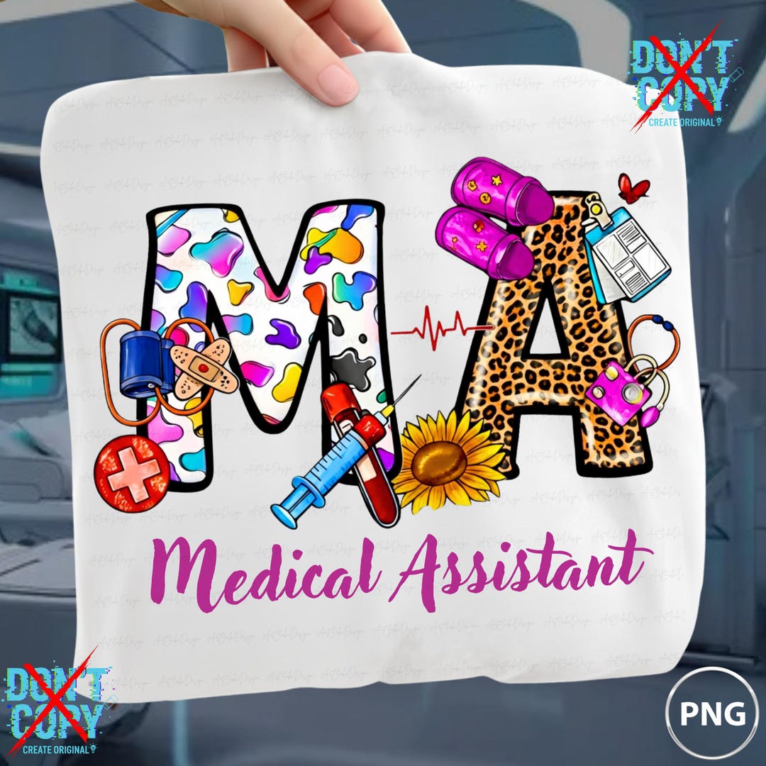 Medical Assistant PNG, Leopard MA Sublimation Design, Nurse Life DTF ...