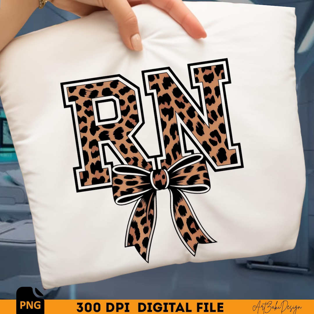 Leopard RN PNG | Registered Nurse Sublimation | Animal Print Nurse ...