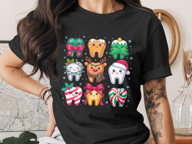 Funny Christmas Teeth PNG Dentist Holiday Design Hygiene Sublimation ...