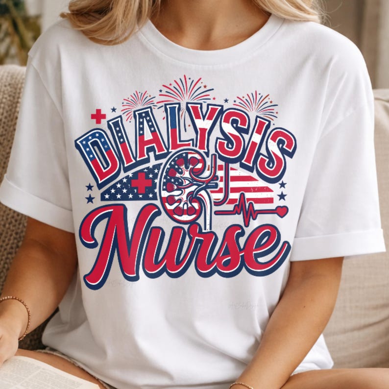 Dialysis Nurse PNG, Patriotic USA Flag Sublimation Design (digital ...