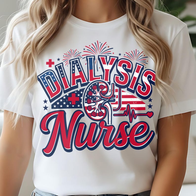 Dialysis Nurse PNG, Patriotic USA Flag Sublimation Design (digital ...