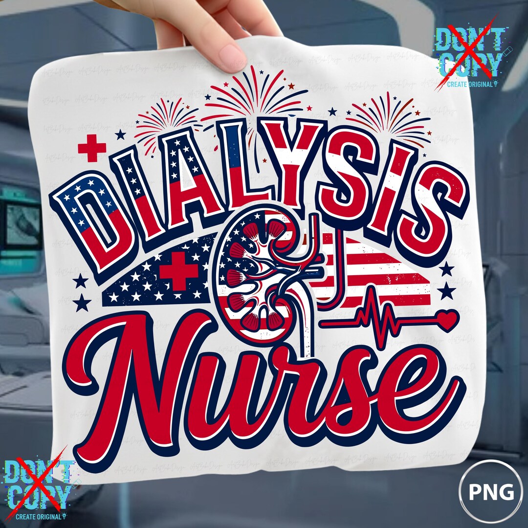 Dialysis Nurse PNG, Patriotic USA Flag Sublimation Design (digital ...