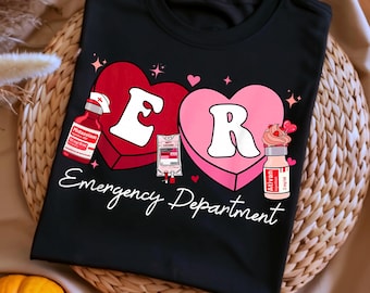 ER Candy Heart Valentine PNG | Emergency Department Nurse Design - Etsy