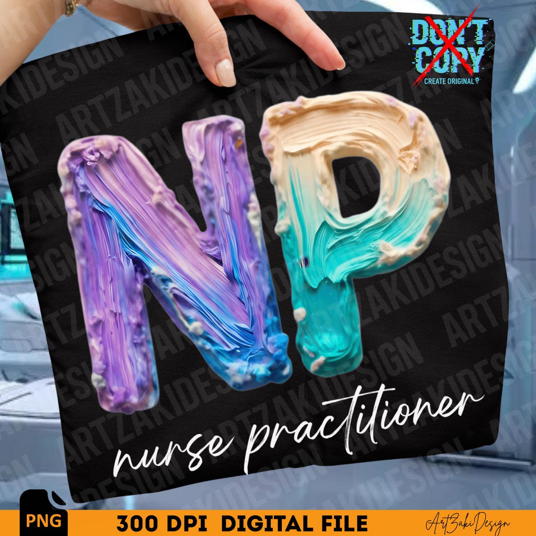 Hand Painted NP PNG | Nurse Practitioner Sublimation Design - Etsy