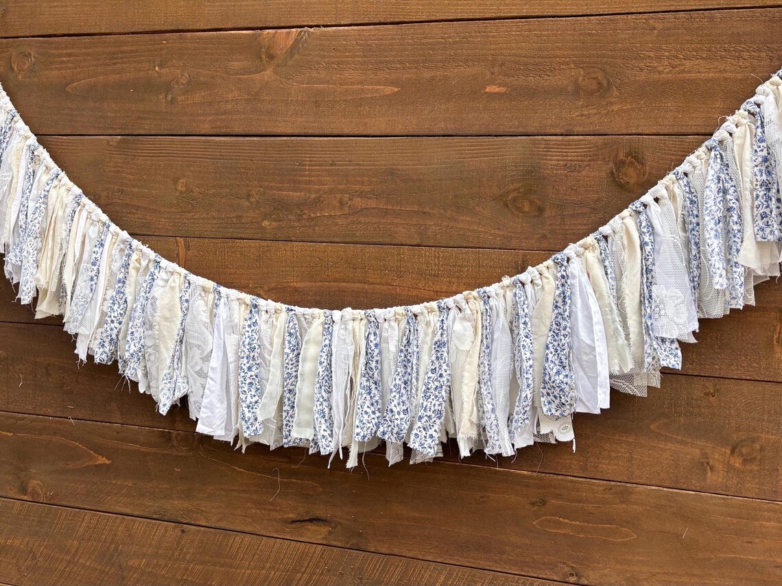 Fabric Banner Decor With Floral and Lace Detail - Etsy