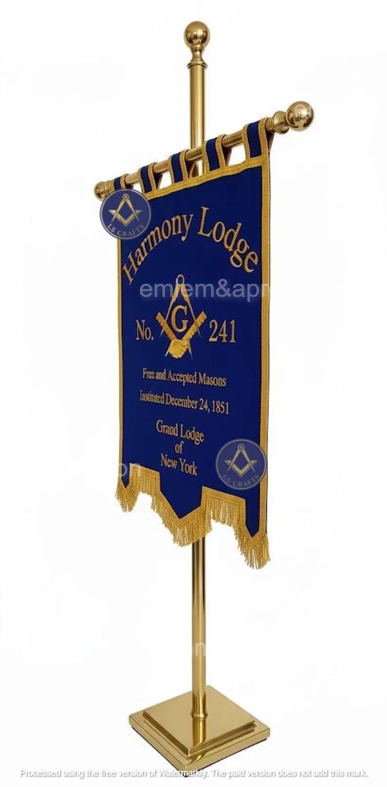 Custom Embroidered Masonic Royal Blue Satin Banner – Lodge Regalia - Etsy