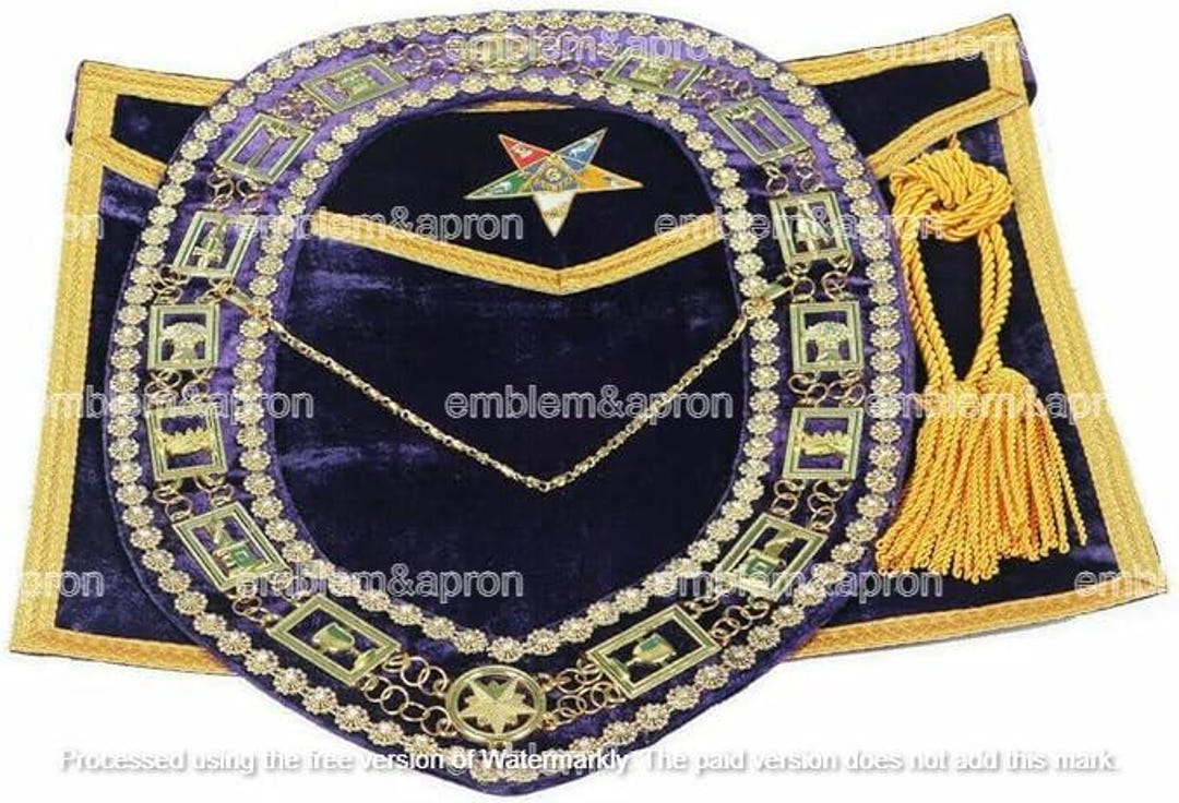 OES Worthy Patron / Worthy Matron Regalia Set – Handmade Apron & Chain ...
