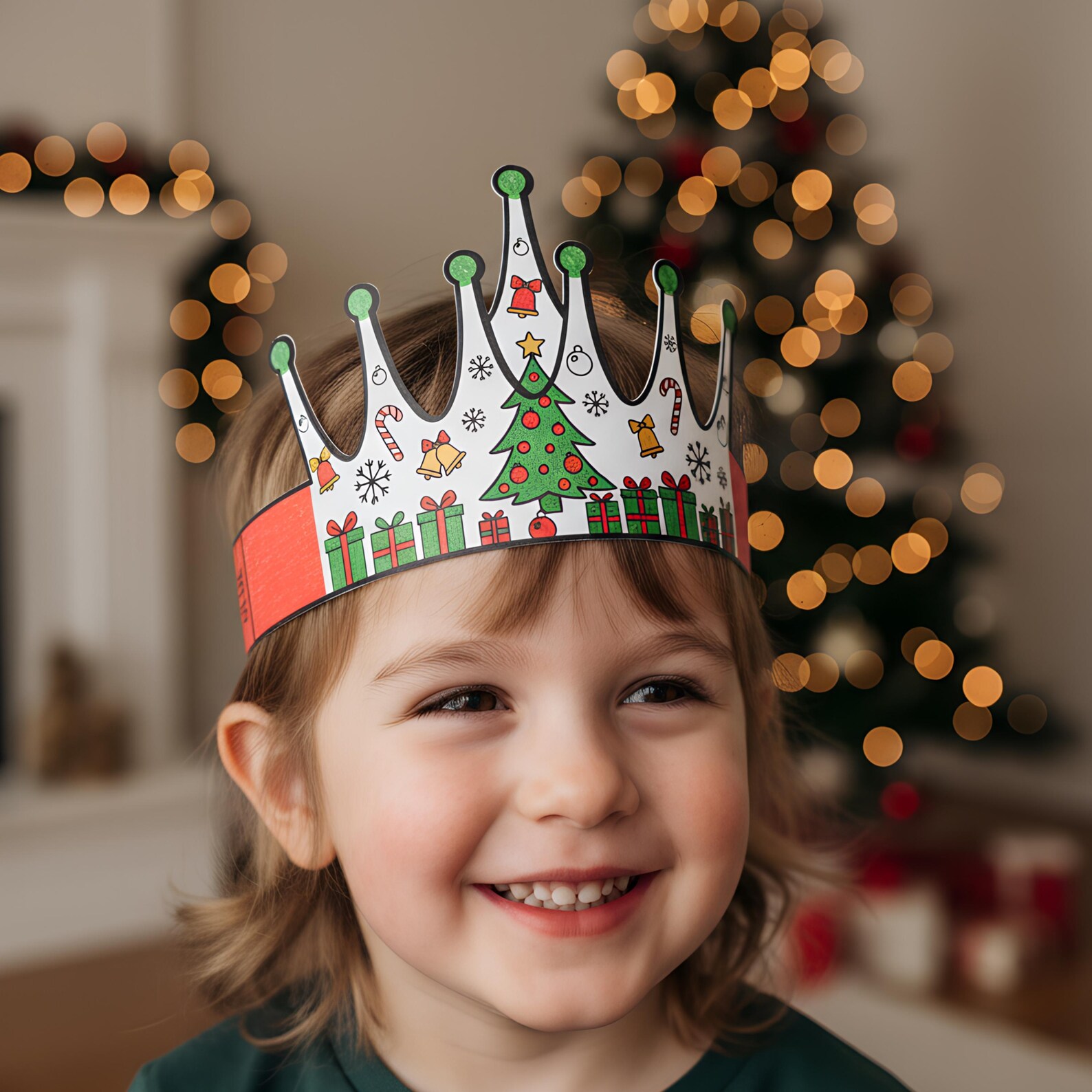 Christmas Printable Paper Crown Hats, DIY Kids Coloring Craft ...