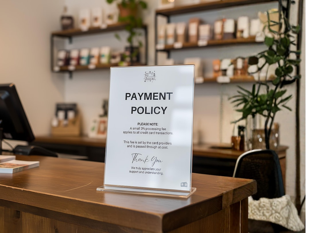 Editable Credit Card Fee Sign, Printable Business Payment Policy Sign ...