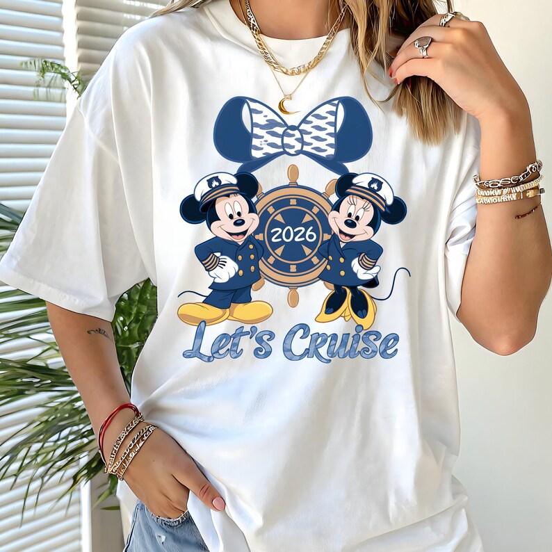 Disney Cruise 2026 DTF Transfer, Captain Mickey Minnie Ready Press, Let ...