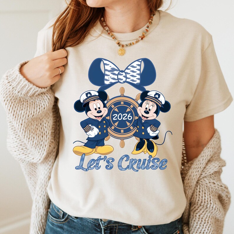 Disney Cruise 2026 DTF Transfer, Captain Mickey Minnie Ready Press, Let ...