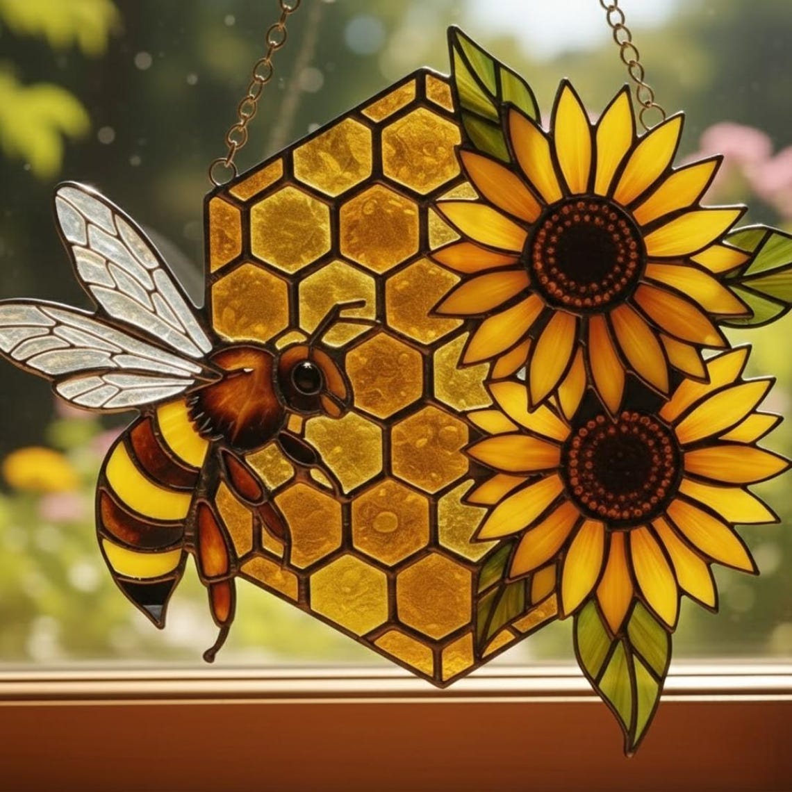 Personalized Honeycomb and Bee Acrylic Suncatcher, Custom Beekeeper ...