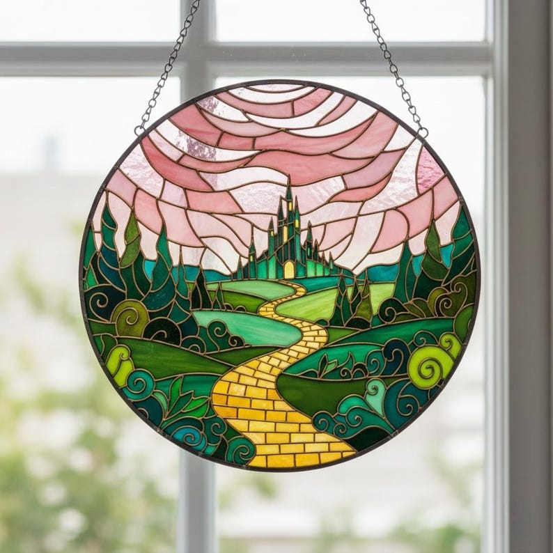 Wicked Musical Decor, Wizard of Oz Stained Glass Suncatcher, Wicked ...