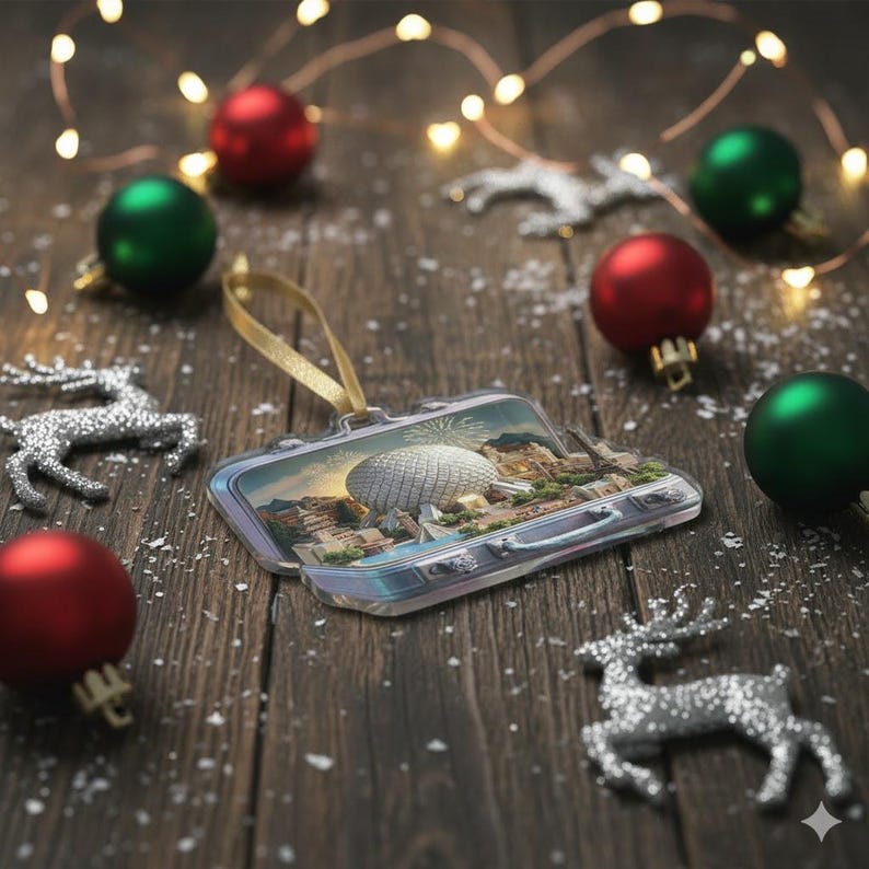 Epcot World Showcase Suitcase Ornament, Miniature Epcot Landmarks ...