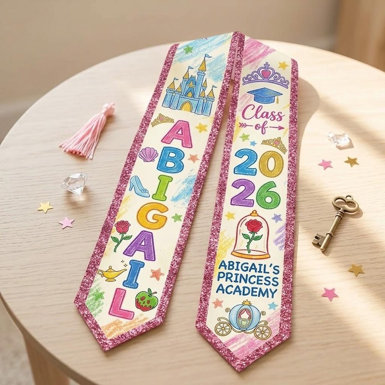 Custom Kid Crayon Graduation Stole, Personalized Graduation Name Sash ...