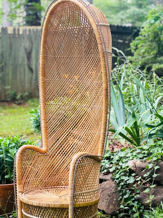 Tall back wicker chair store