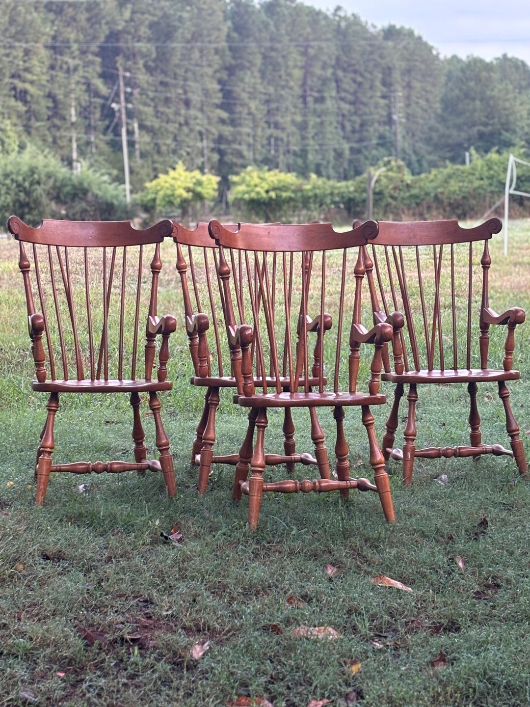 Antique Ethan Allen Dining Chairs , Duxbury Style Windsor Chairs ...