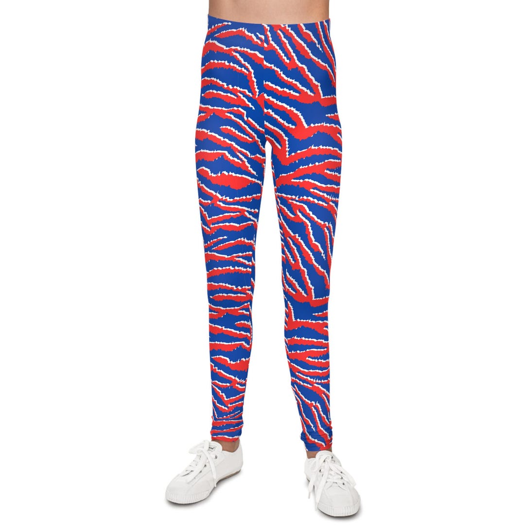 Red Blue Tiger Stripe Youth Leggings | All-over Print - Etsy