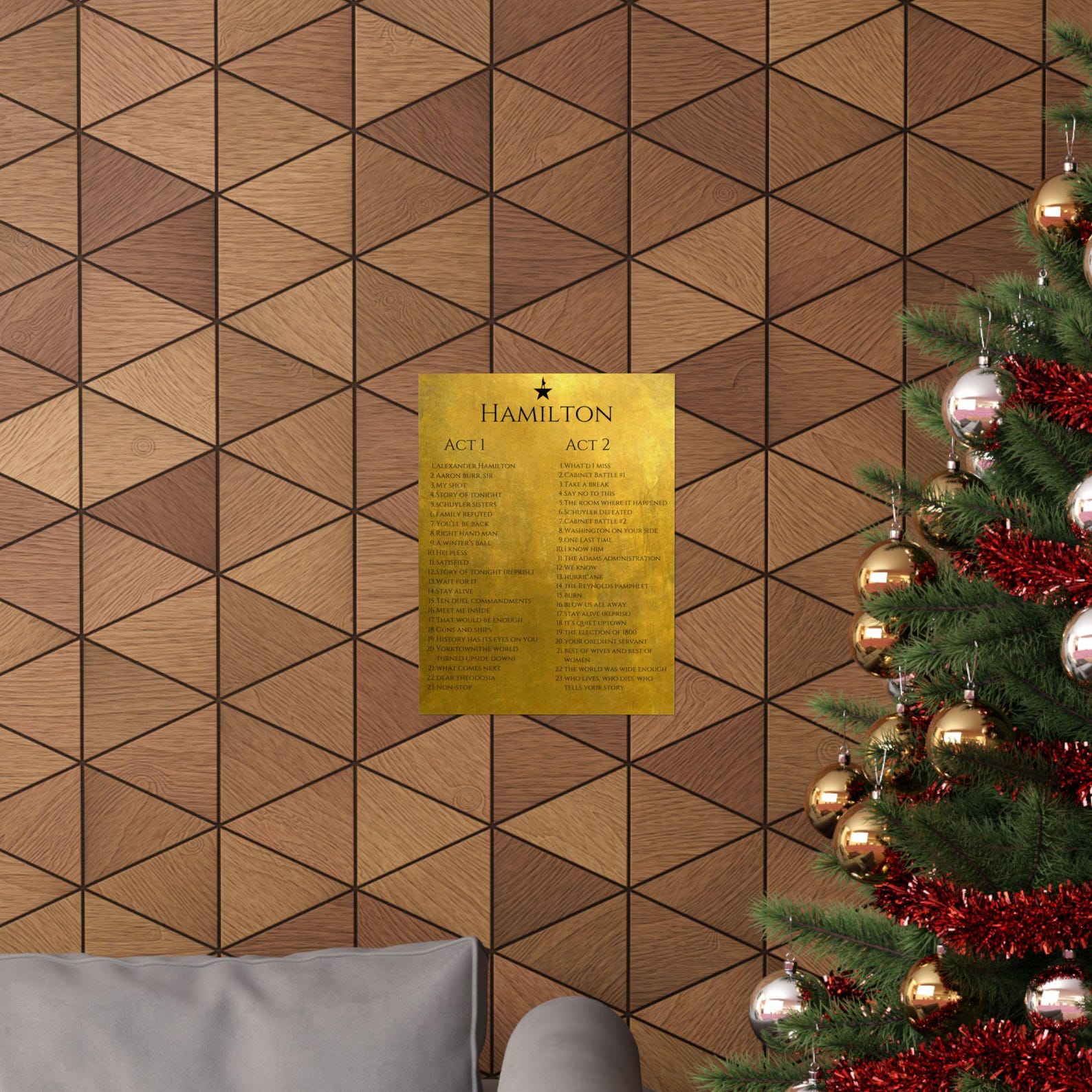 Hamilton Act I & Act 2 Poster Matte Vertical | Musical Lyrics Tracklist ...