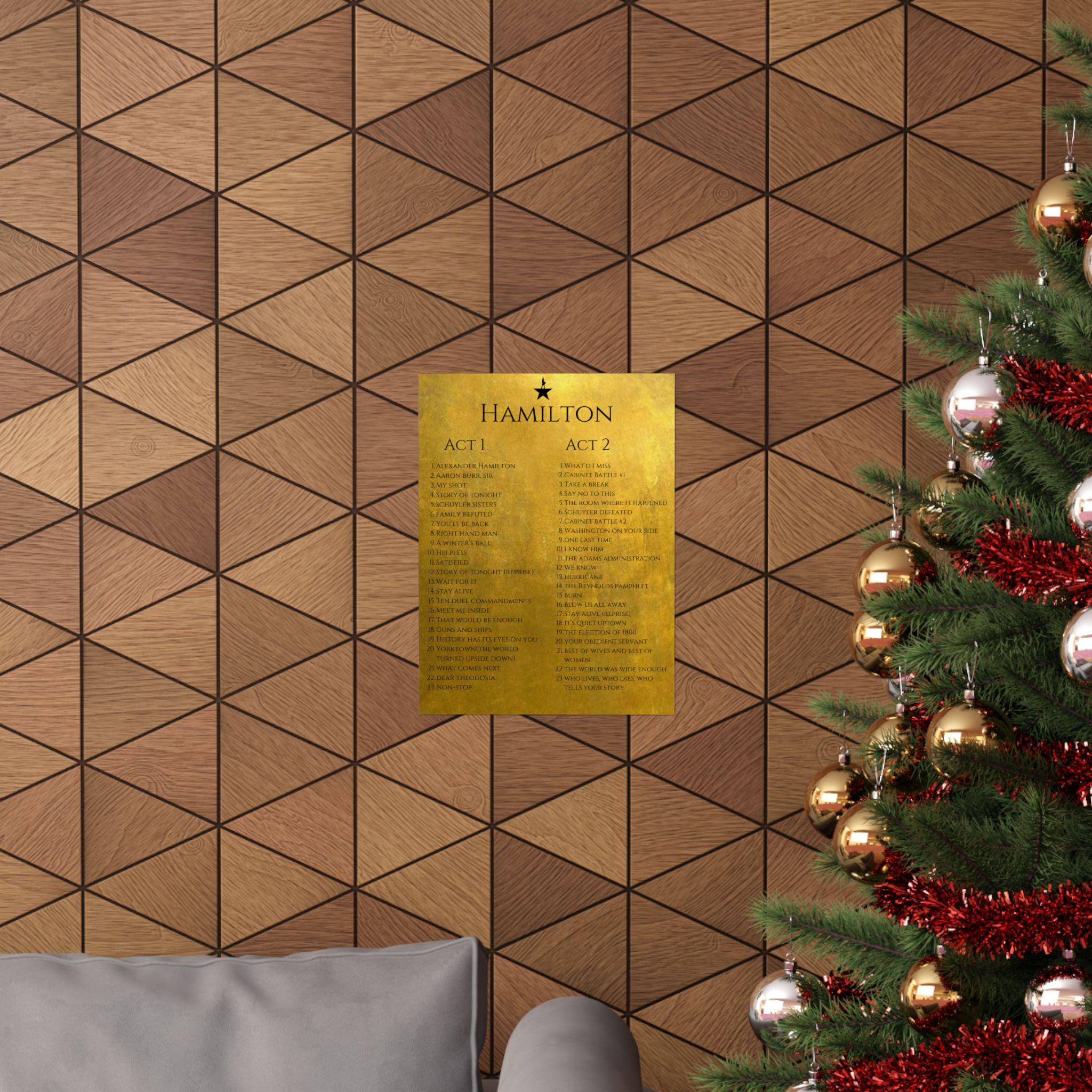 Hamilton Act I & Act 2 Poster Matte Vertical | Musical Lyrics Tracklist ...