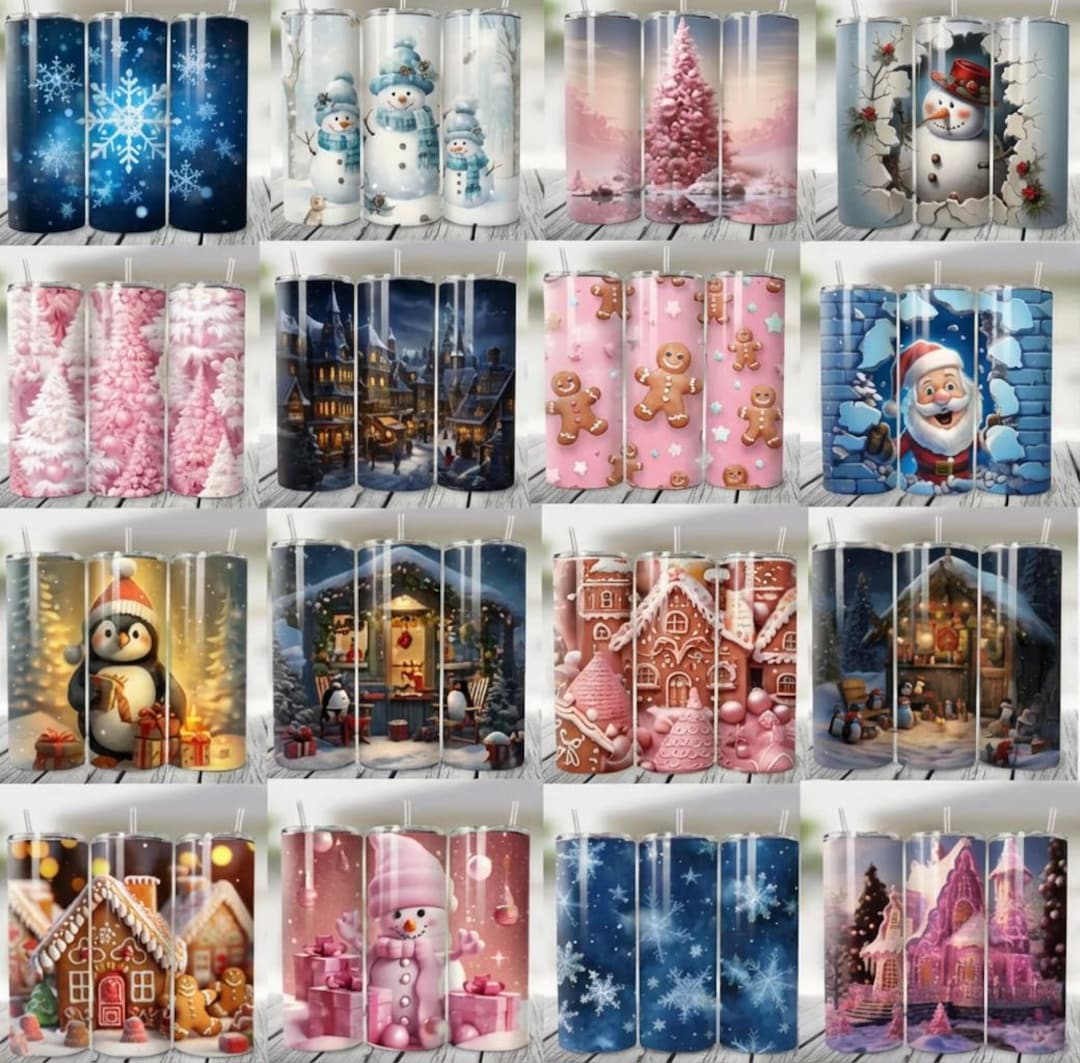 25 Cute Tumble Wrap PNG Budle, 20 Oz Straight Skinny Sublimation, 3D ...