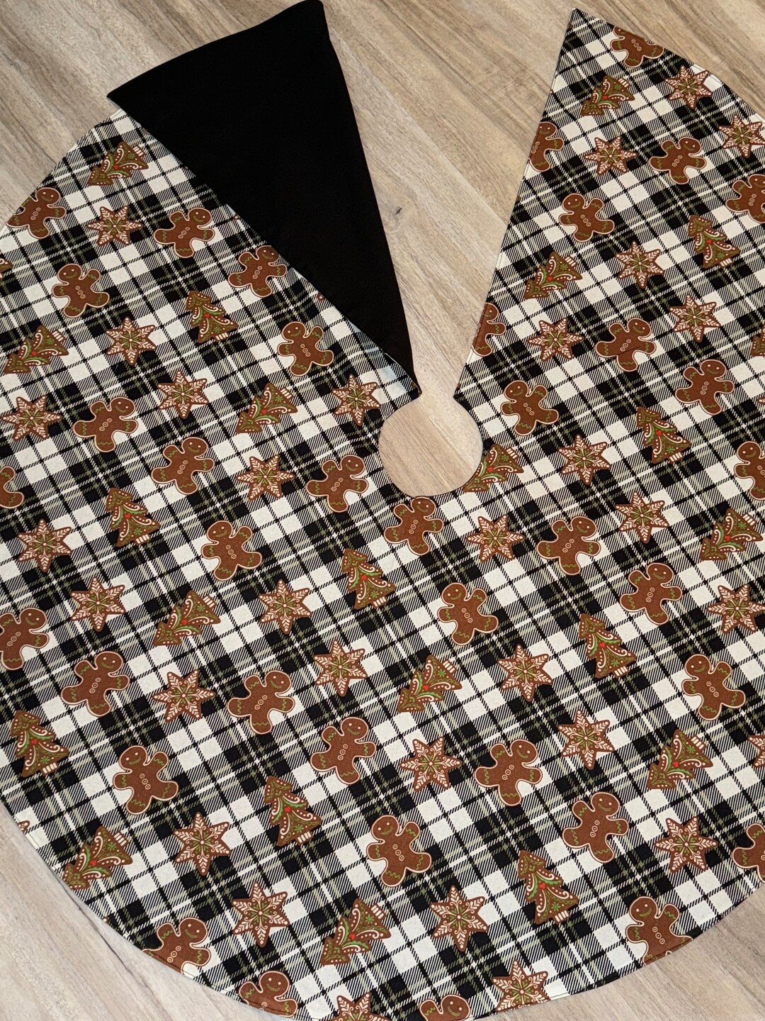 Gingerbread Buffalo Plaid Christmas Tree Skirt Full Size - Etsy