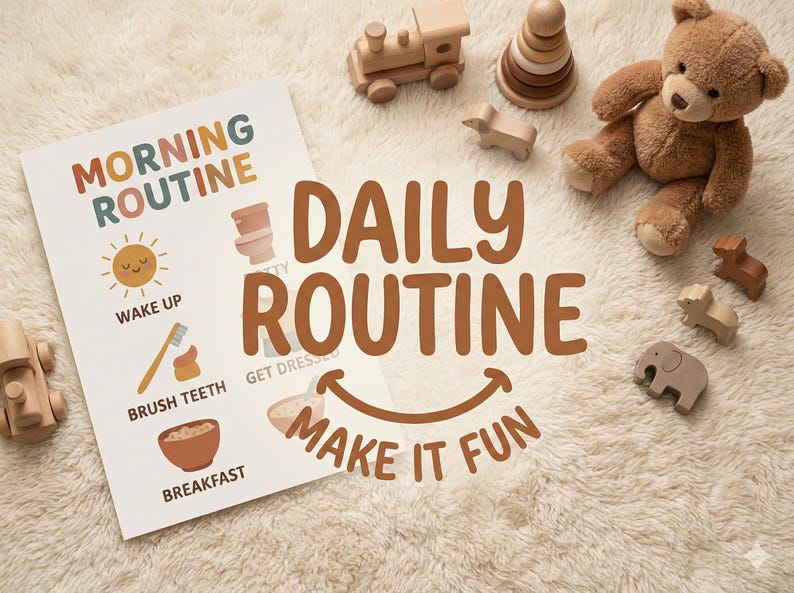 Editable Chore Chart Printable | ADHD Visual Schedule for Kids ...