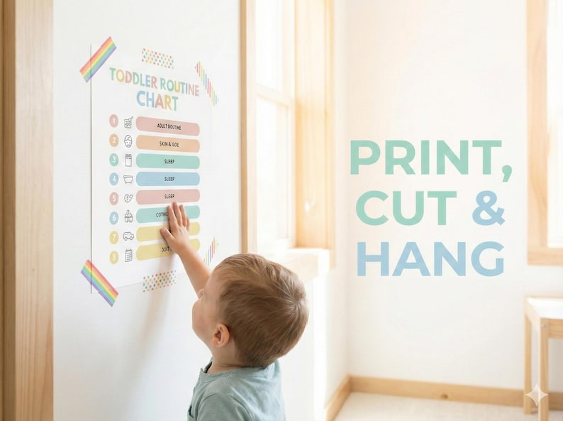 Editable Chore Chart Printable | ADHD Visual Schedule for Kids ...
