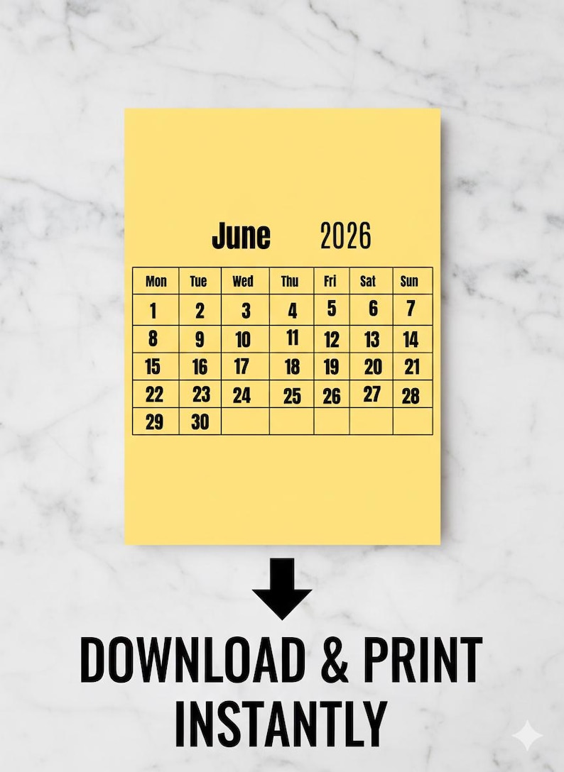 2026 Colorful Printable Calendar • Monthly Wall Art Planner • Bright ...