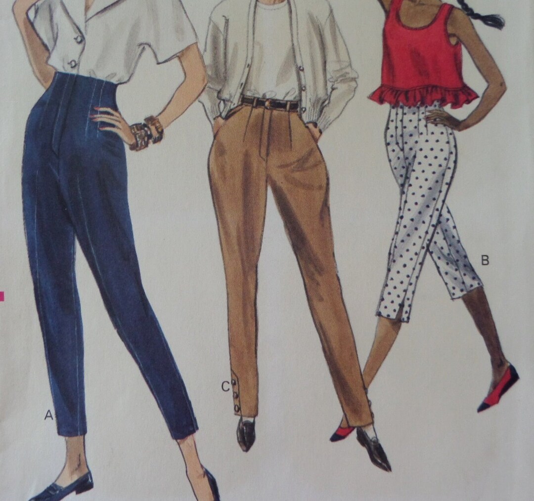 HIGH WAIST PANTS Pattern • Vogue 7418 • Miss 12-16 • Tapered Pants ...
